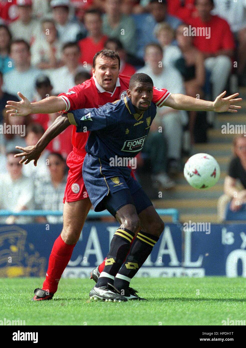 EFAN EKOKU & NEIL RUDDOCK WIMBLEDON V LIVERPOOL 09 August 1997 Stock ...
