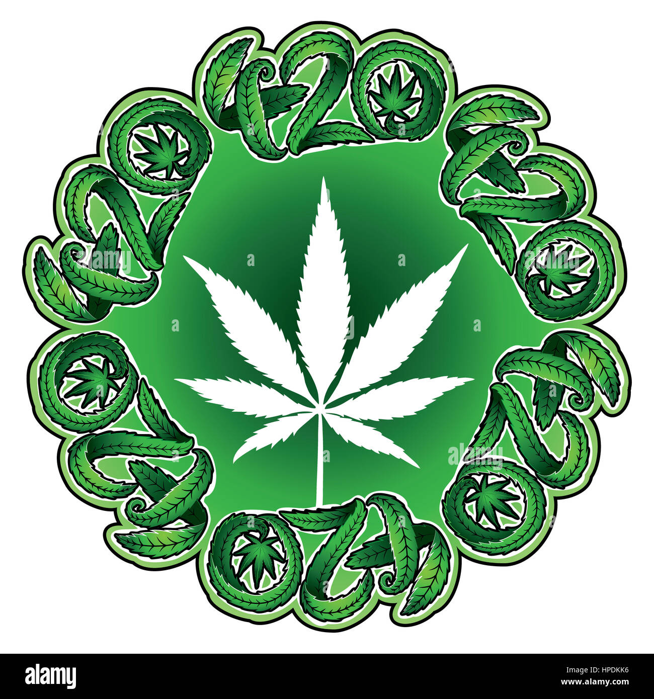 cannabis marijuana white leaf symbol 420 symbolic Stock Photo - Alamy