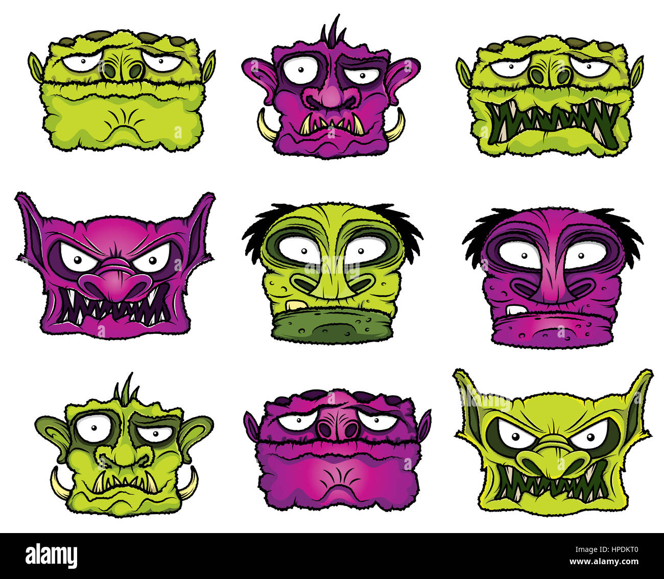 halloween monster horror heads isolated Stock Photo - Alamy