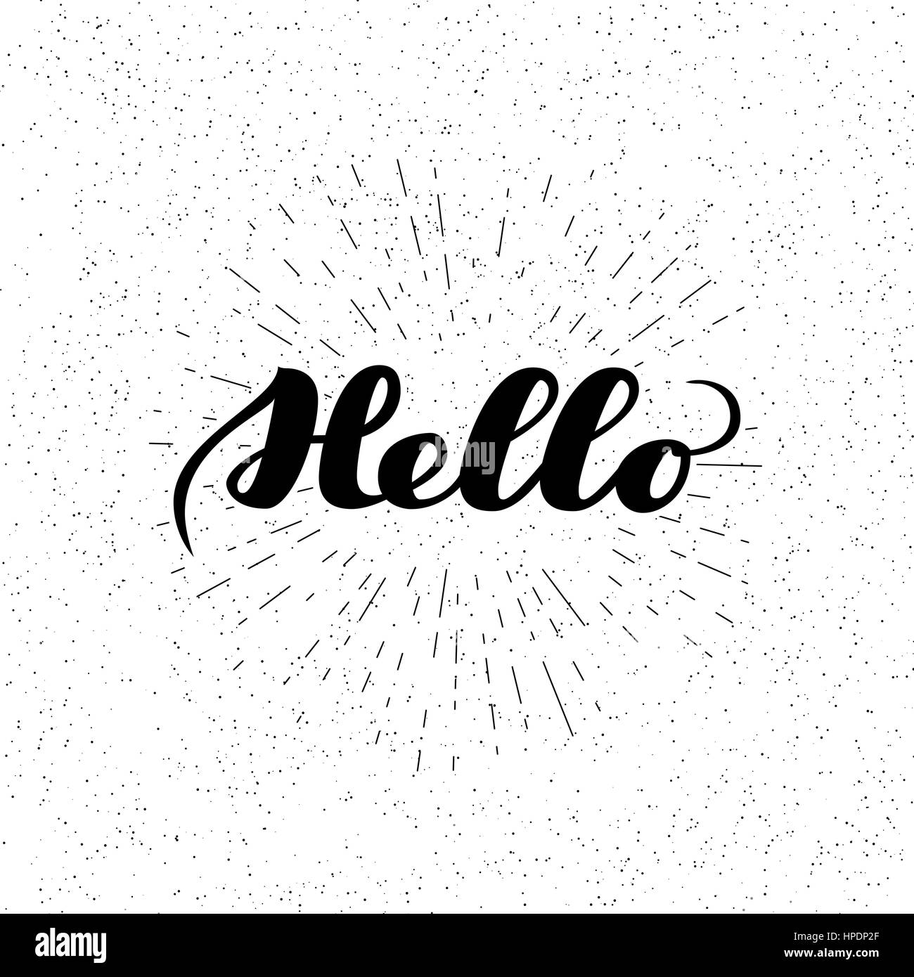 Hello - lettering for greeting card. Vector illustration isolated on ...