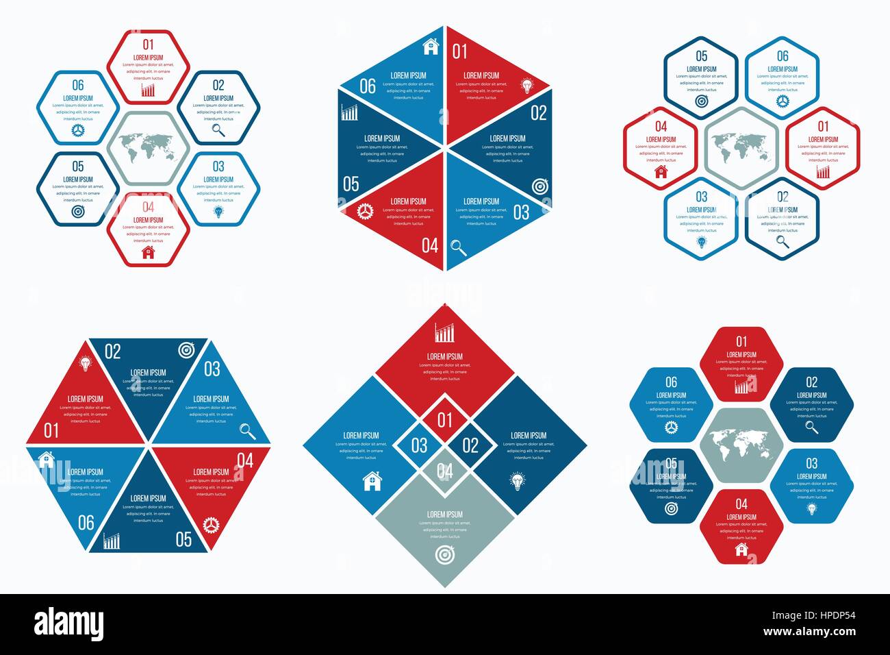 Set with infographics. Data and information visualization. Template ...