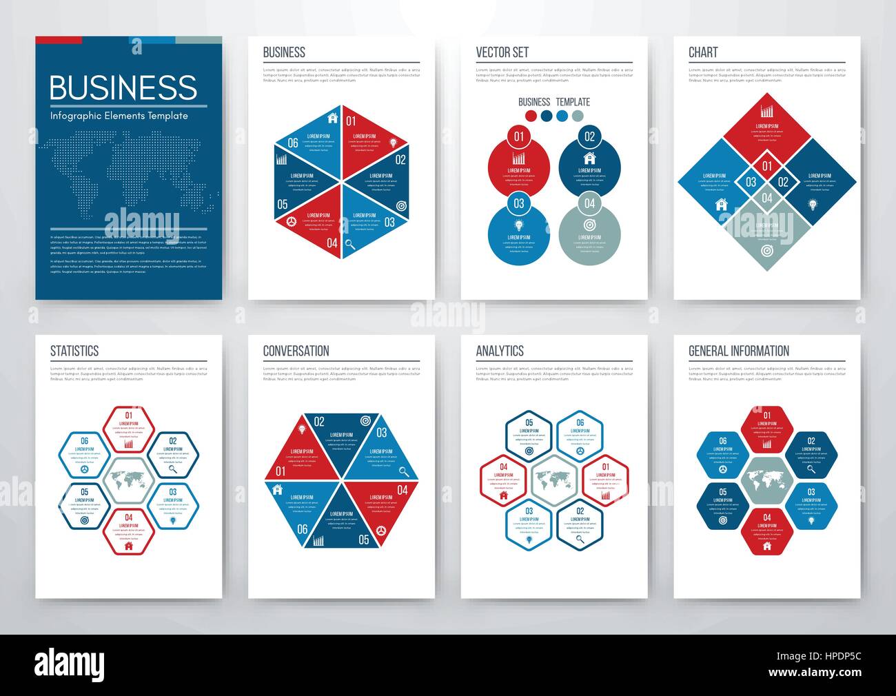 Set with infographics. Data and information visualization. Template ...