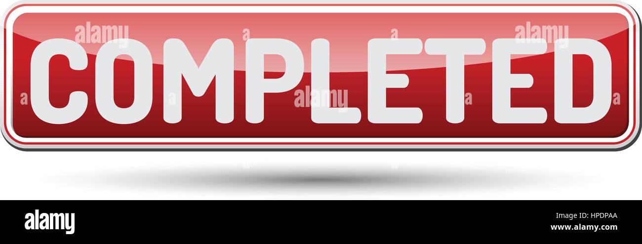Completed - Abstract beautiful button with text Stock Vector Image ...