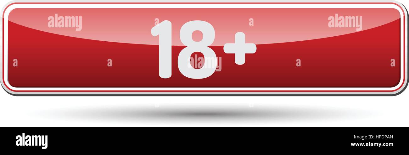 18+ ADULT ONLY - Abstract beautiful button with text Stock Vector Image ...