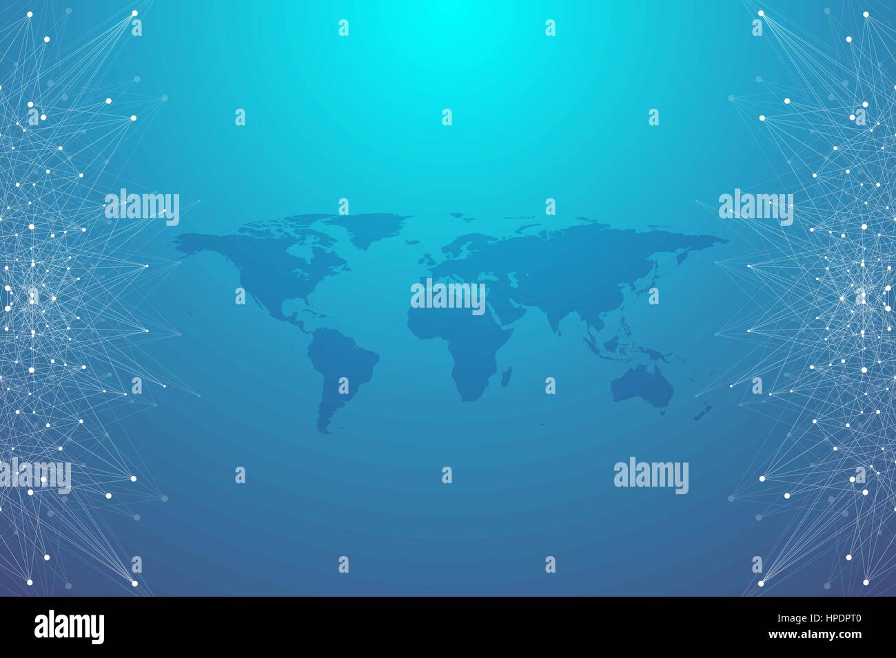 Political World Map with global technology networking concept. Digital ...