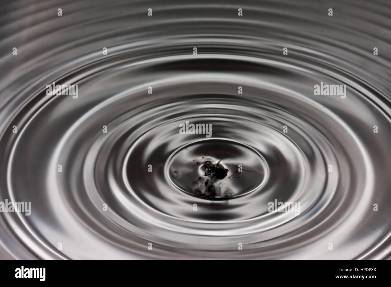High contrast, black and white water ripple Stock Photo - Alamy