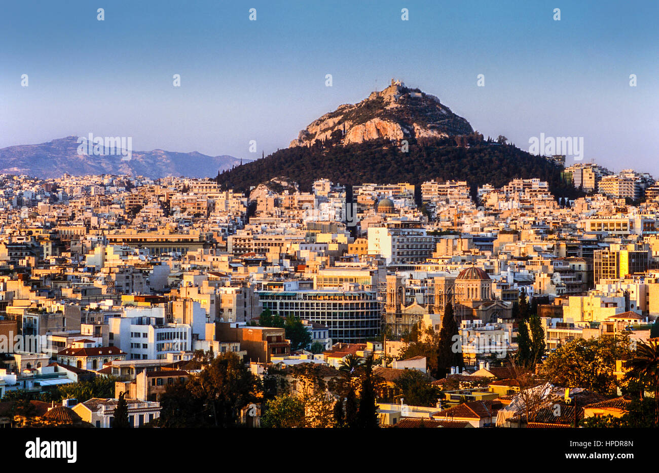 Athens as Seen from the Acropolis. In background Likavitos Hill, Athens ...
