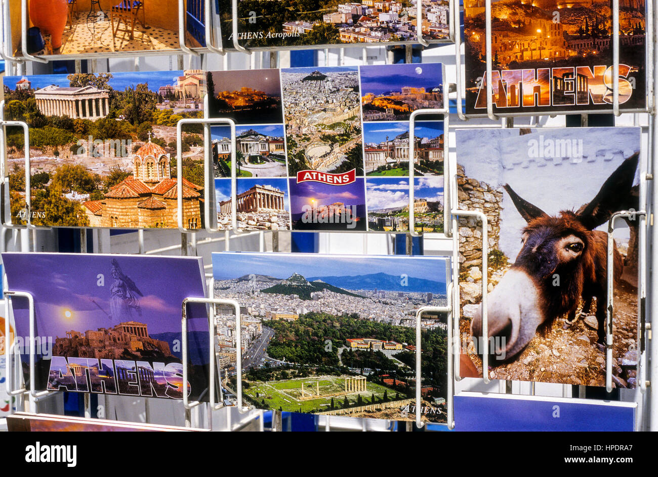 Postcards,Plaka, Athens, Greece, Europe Stock Photo - Alamy