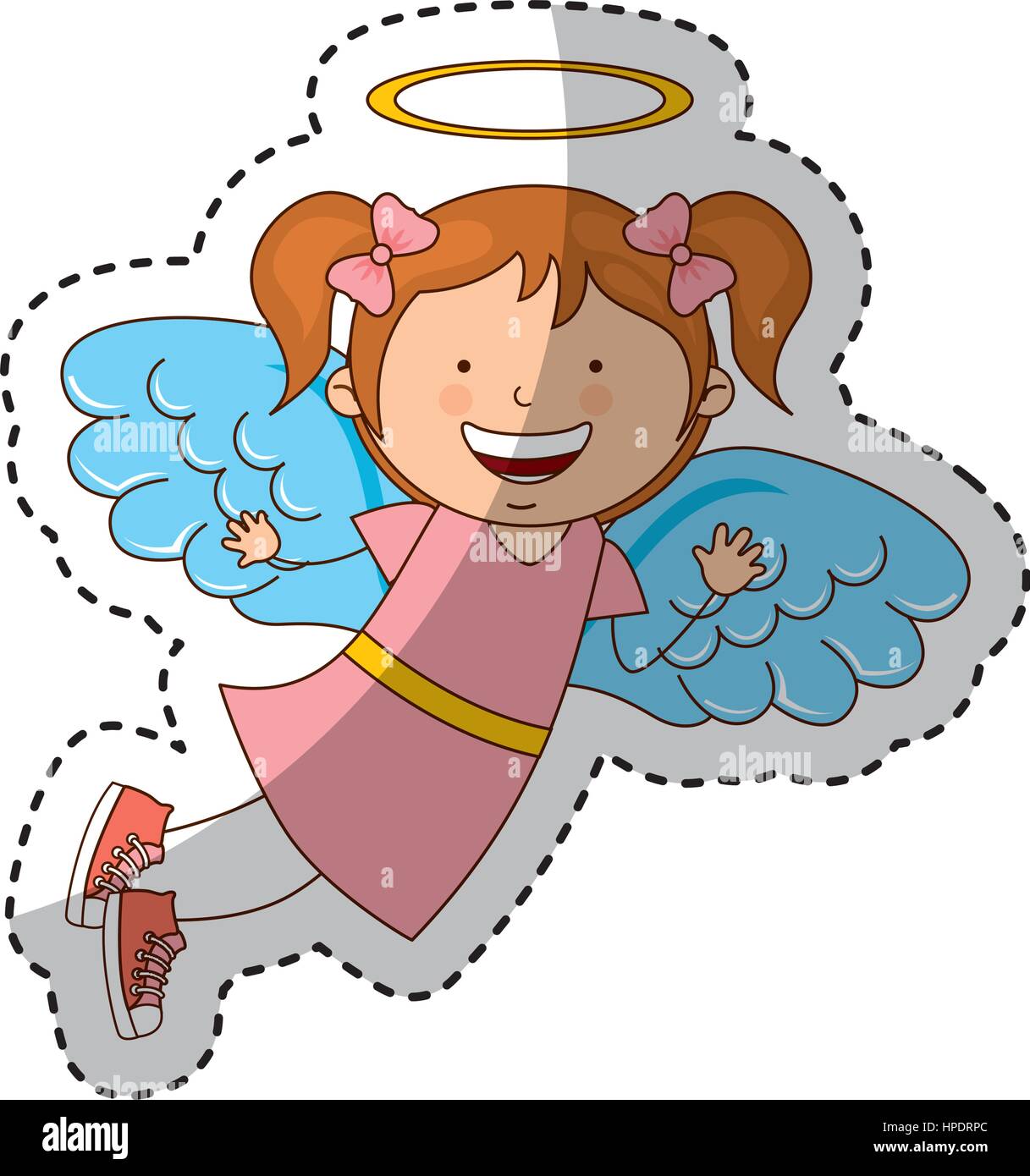 little girl angel character vector illustration design Stock Vector ...