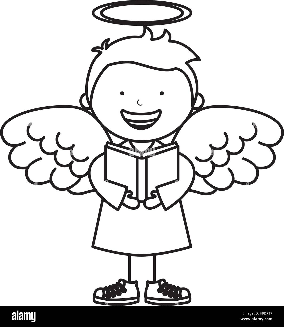 little boy angel character vector illustration design Stock Vector ...
