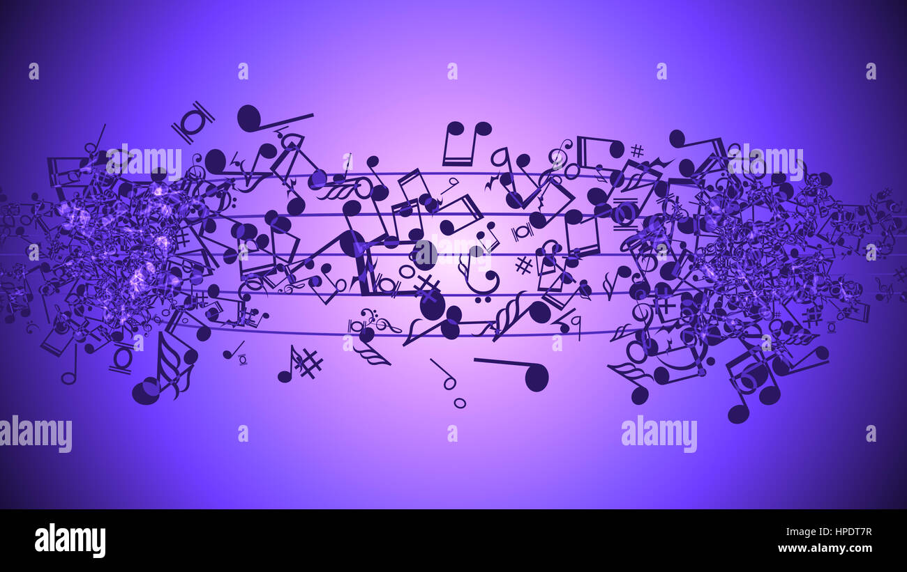 Abstract Background with Colorful Music notes Stock Photo - Alamy