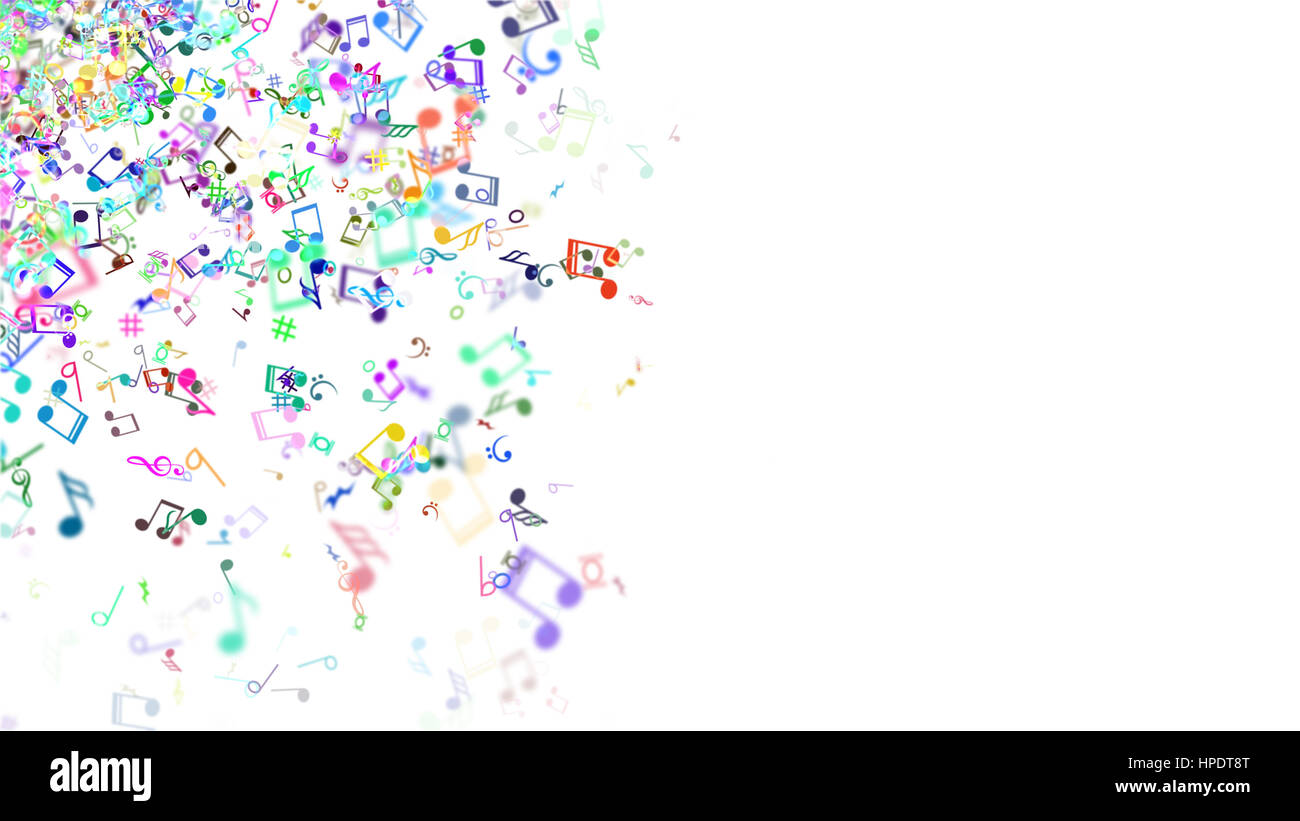 Abstract Background with Colorful Music notes Stock Photo - Alamy