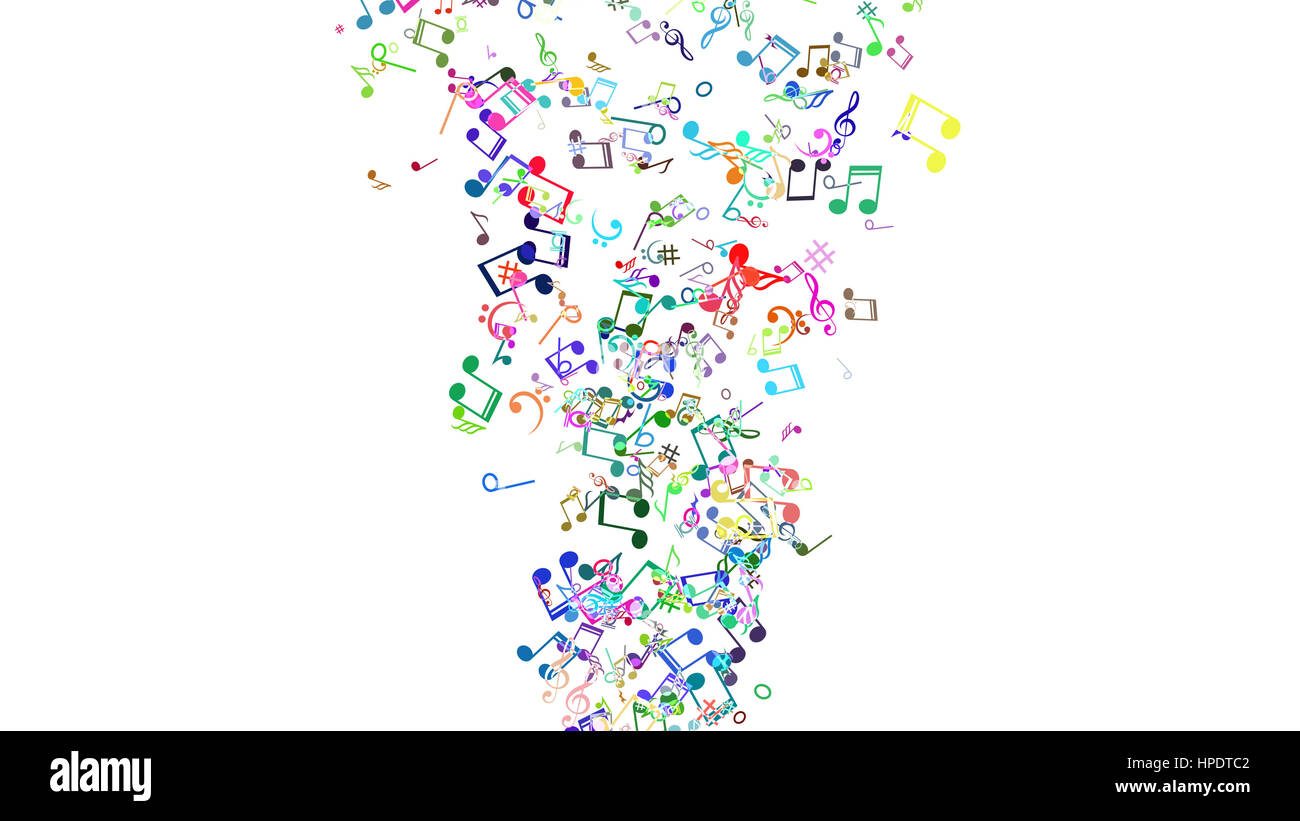 Abstract Background with Colorful Music notes Stock Photo - Alamy
