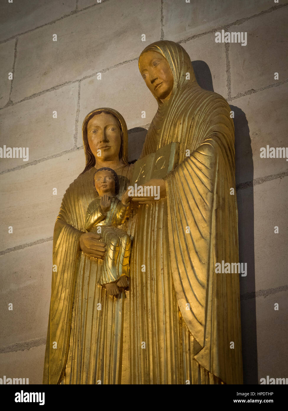 Statue of Anne, Marie and Jesus, by Pascal Beauvais (1995), Chapel of ...