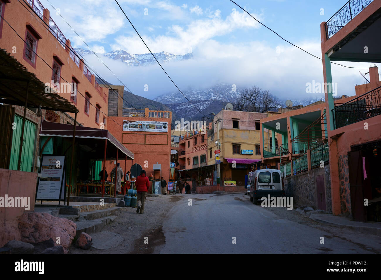 Town Imlil, Atlas mountain range, winter, Marocco Stock Photo - Alamy