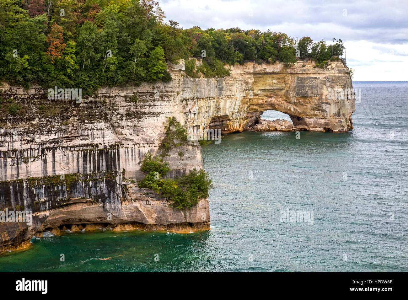View of Lake Superior shoreline from the Chapel Basin trail at Pictured ...