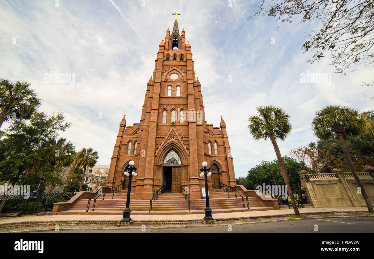 Exterior wide angle shot of the Cathedral of St. John the Baptist in ...