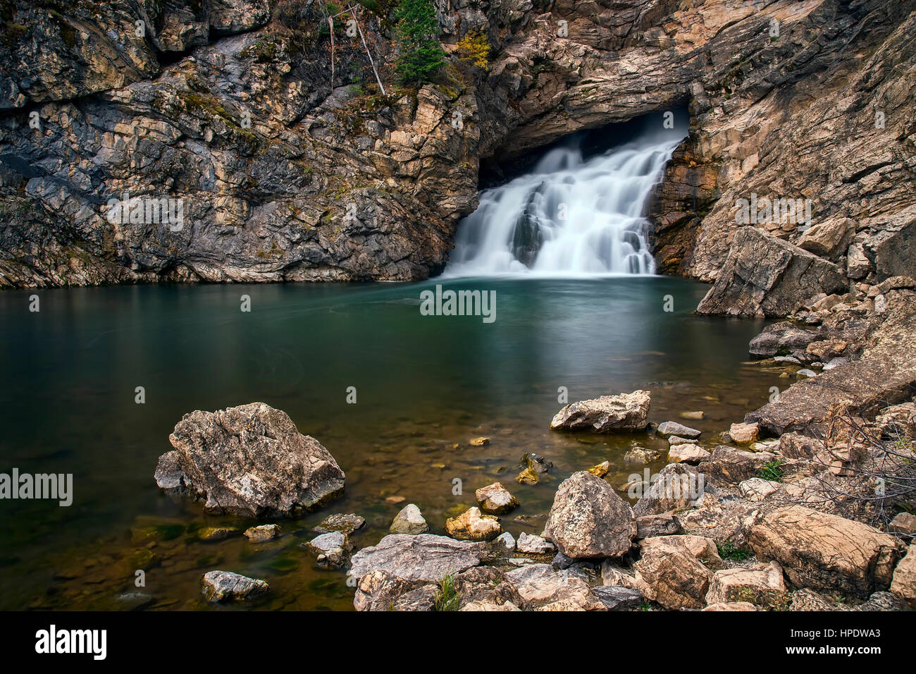 Long exposure of Running Eagle Falls at Glacier National Park in ...