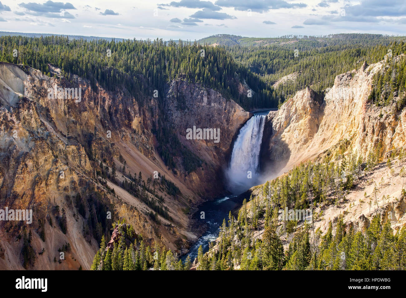 Lower Canyon Falls as seen from Red Rock Point at Yellowstone National ...