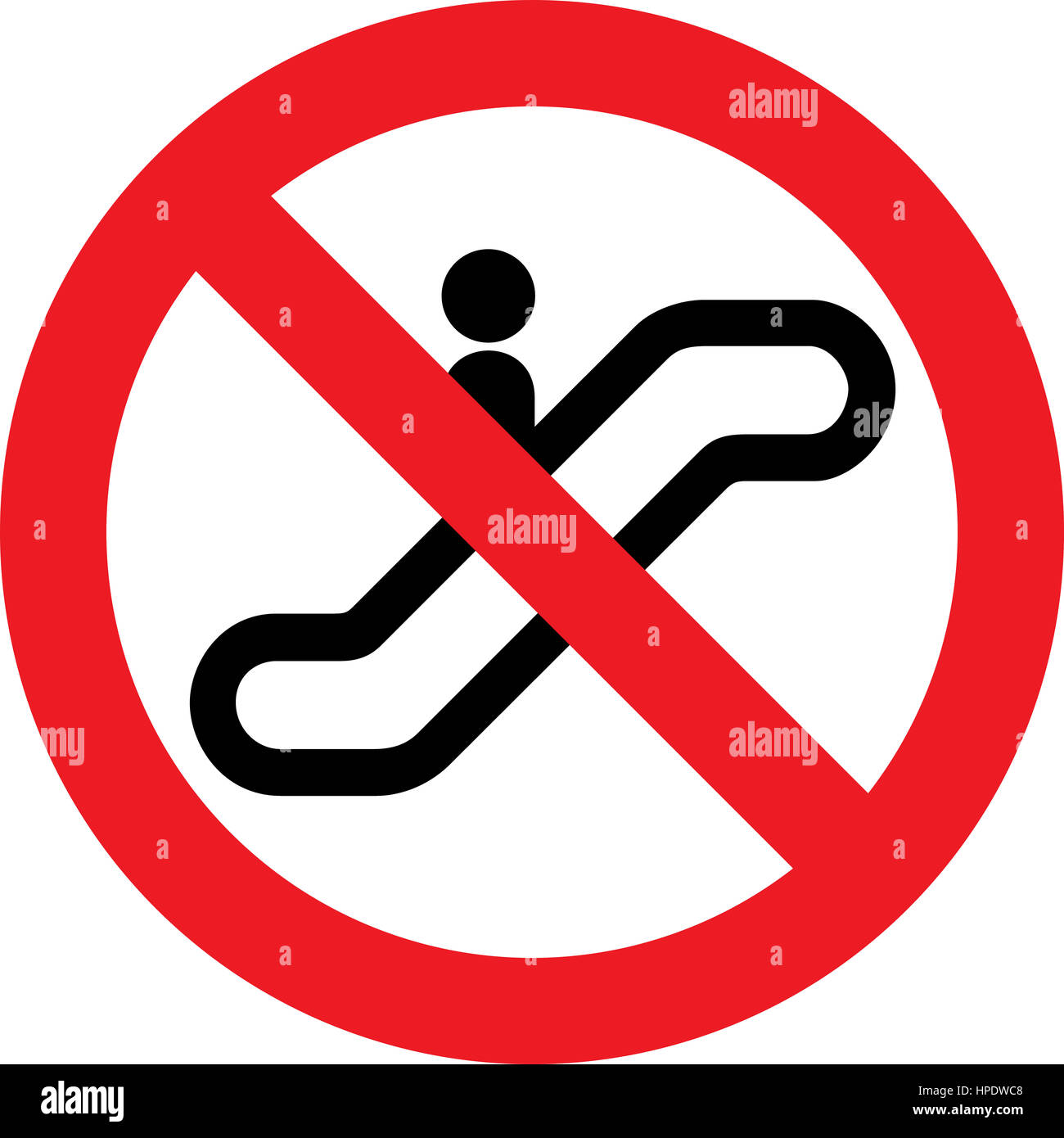 No escalator allowed sign Stock Photo - Alamy