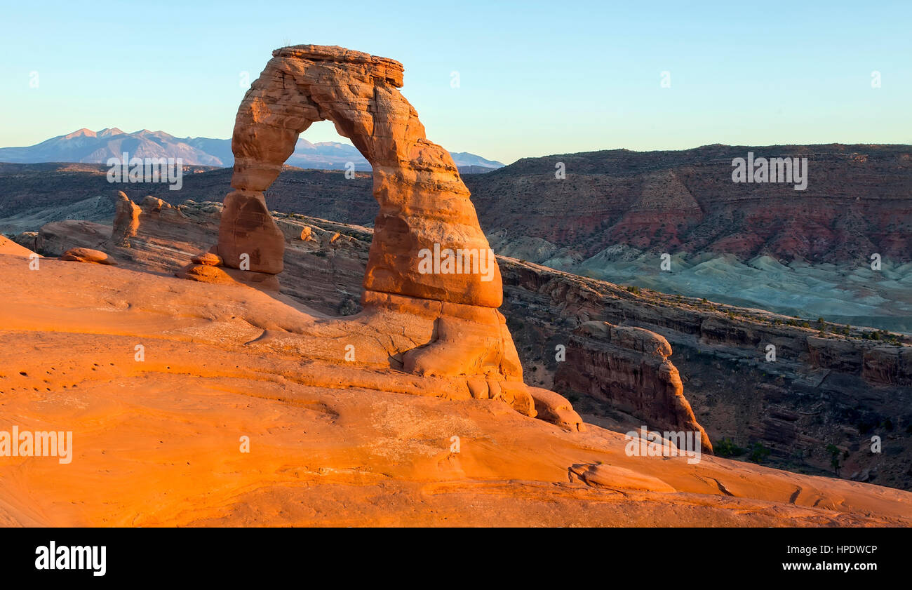 Delicate Arch at Arches National Park in Utah. Taken at sunset in the ...