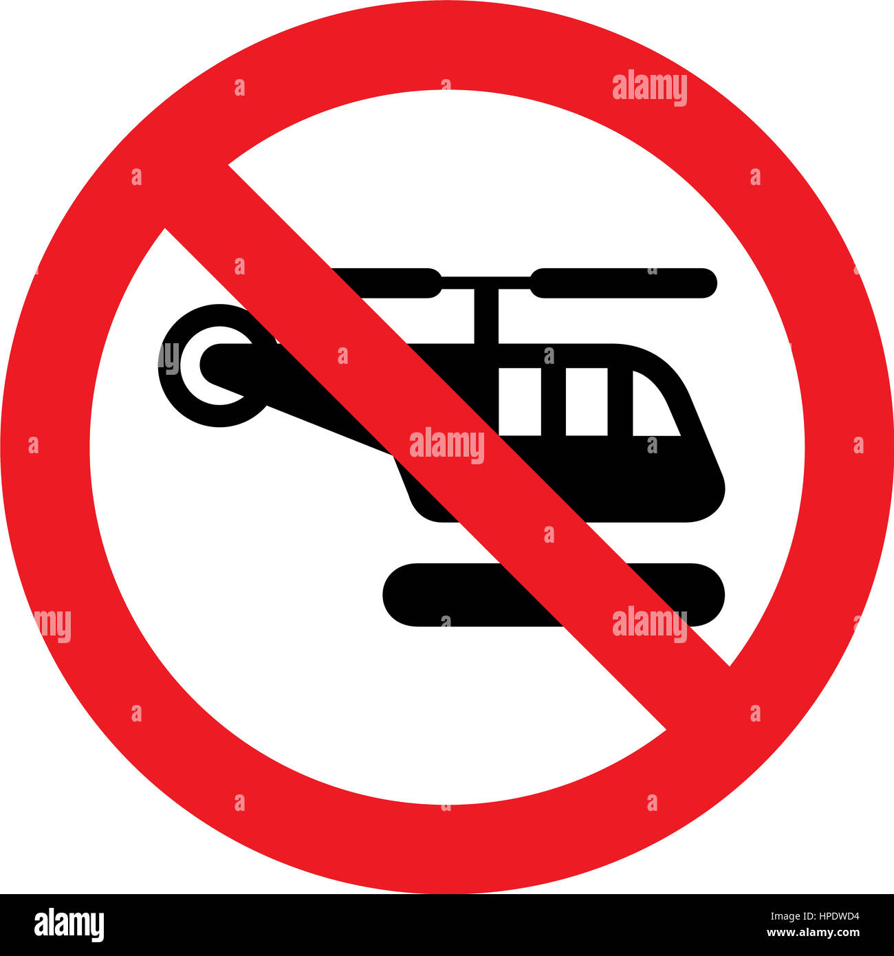 No helicopter allowed sign Stock Photo - Alamy