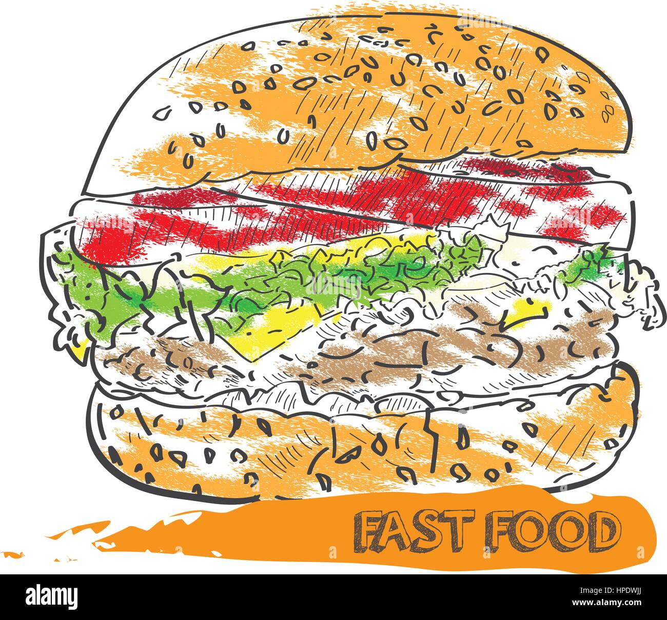 Isolated burger sketch Stock Vector Image & Art - Alamy