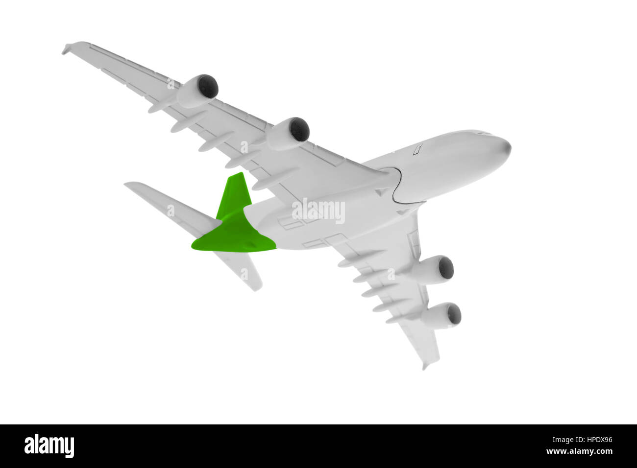 Airplane with green color, Isolated on white background Stock Photo - Alamy