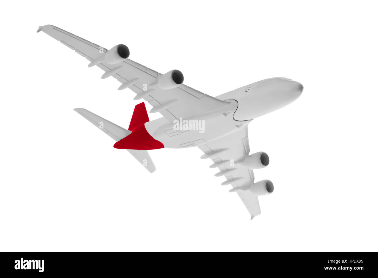 Airplane with red color, Isolated on white background Stock Photo - Alamy
