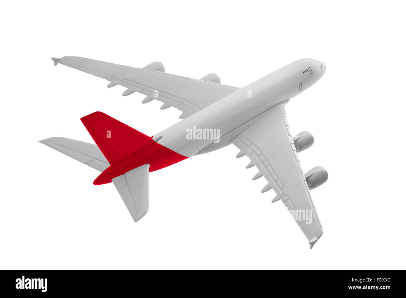 Airplane with red color, Isolated on white background Stock Photo - Alamy