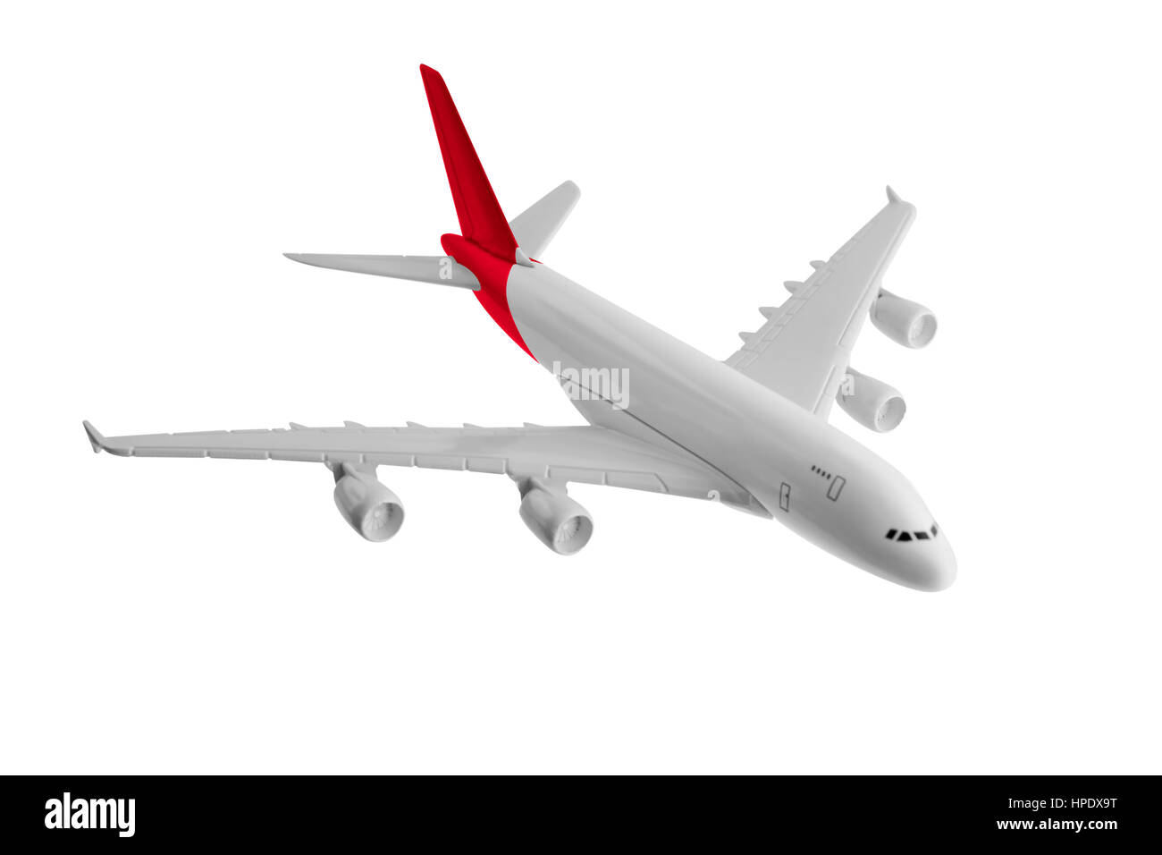 Airplane with red color, Isolated on white background Stock Photo - Alamy