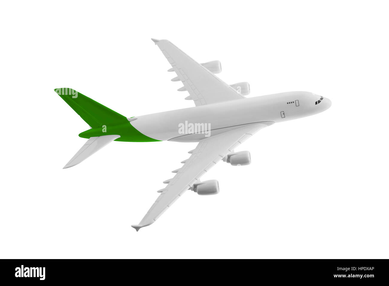 Airplane with green color, Isolated on white background Stock Photo - Alamy
