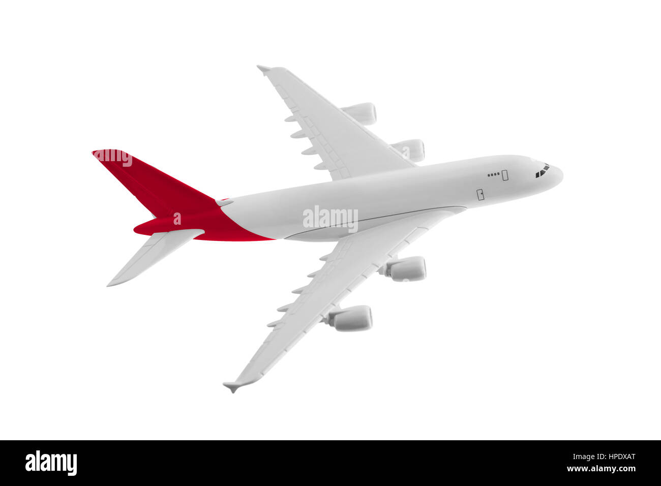 Airplane with red color, Isolated on white background Stock Photo - Alamy