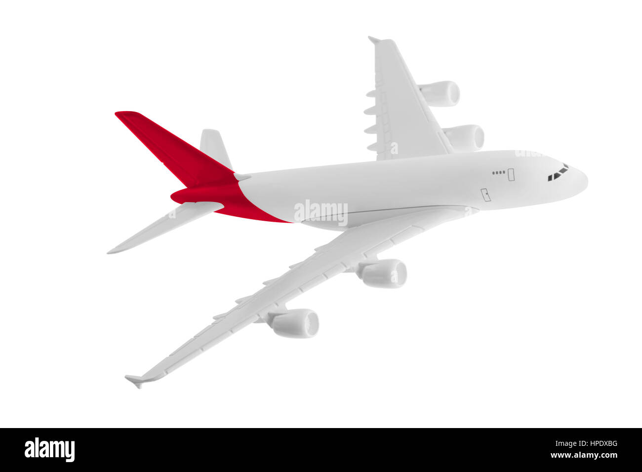Airplane with red color, Isolated on white background Stock Photo - Alamy
