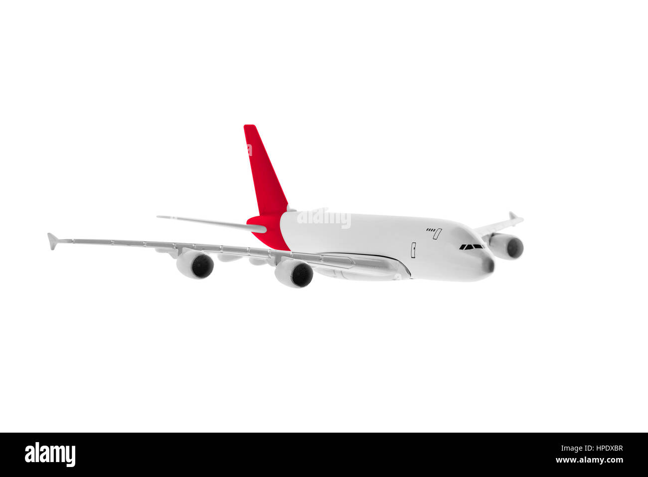 Airplane with red color, Isolated on white background Stock Photo - Alamy