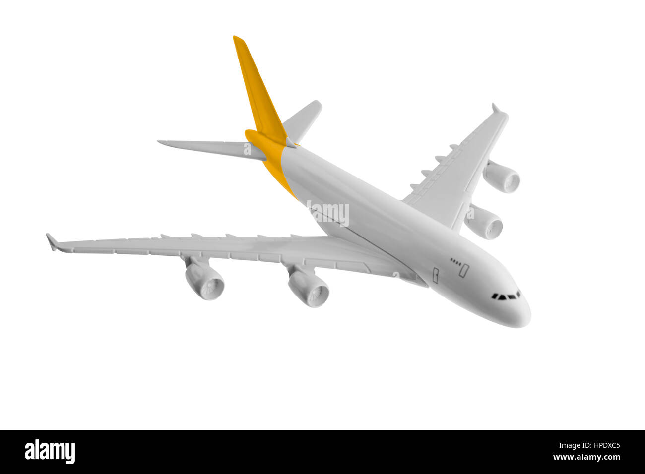 Yellow passenger plane Cut Out Stock Images & Pictures - Alamy