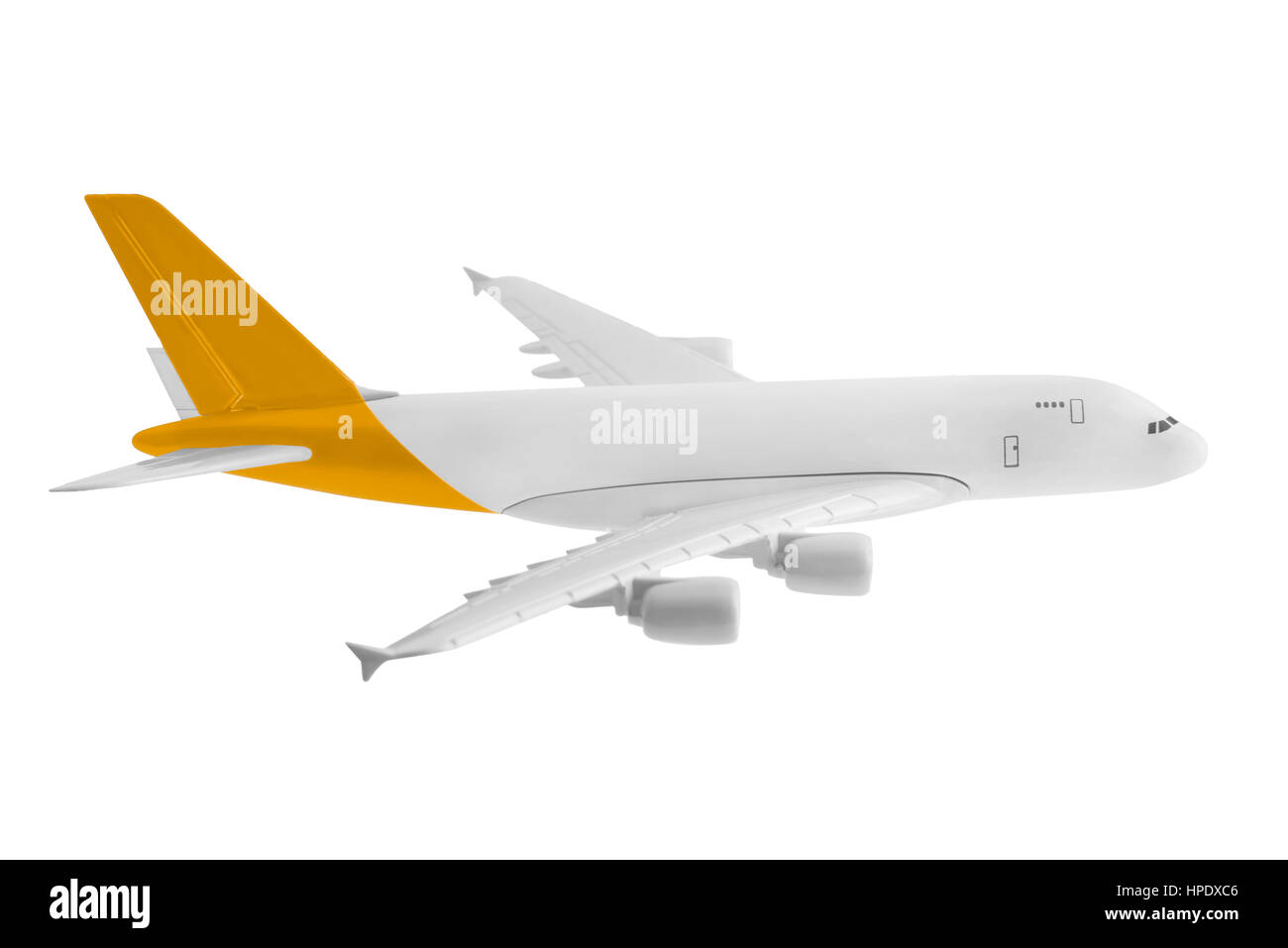 Airplane with yellow color, Isolated on white background Stock Photo ...