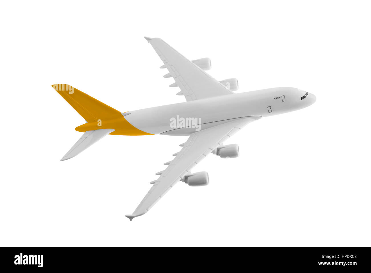 Airplane with yellow color, Isolated on white background Stock Photo ...