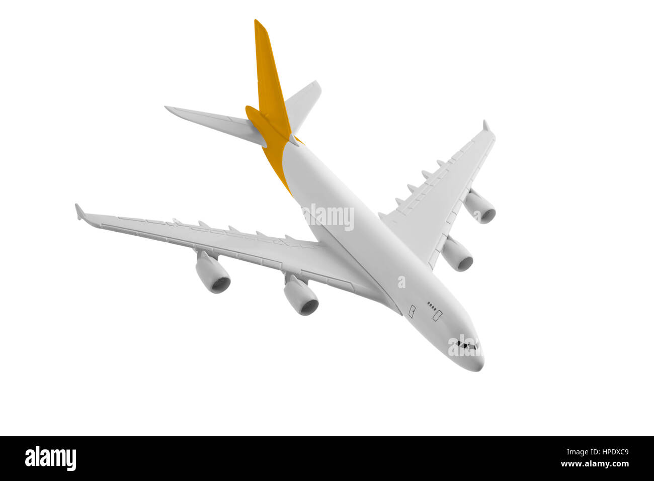 Airplane with yellow color, Isolated on white background Stock Photo ...
