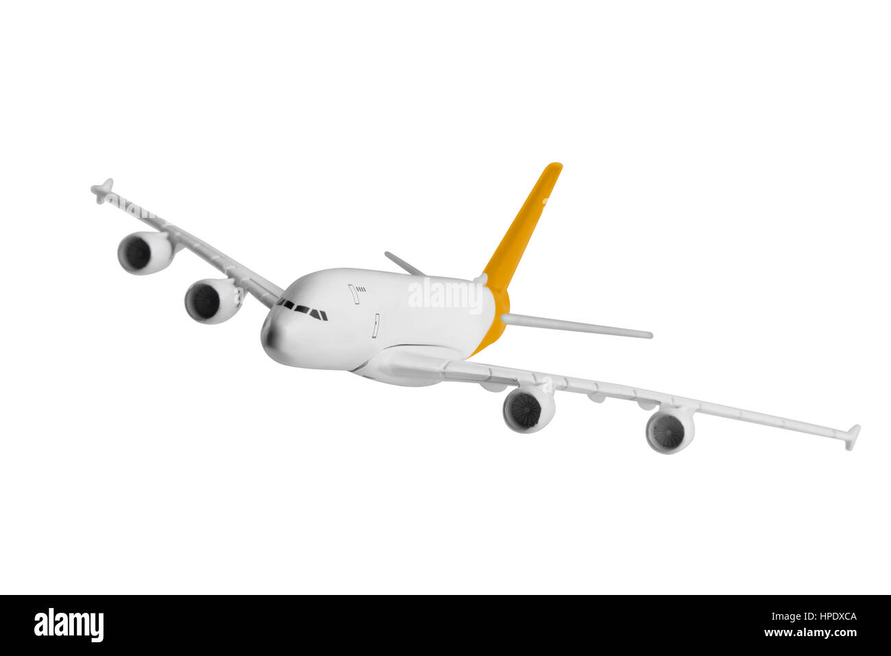 Airplane with yellow color, Isolated on white background Stock Photo ...