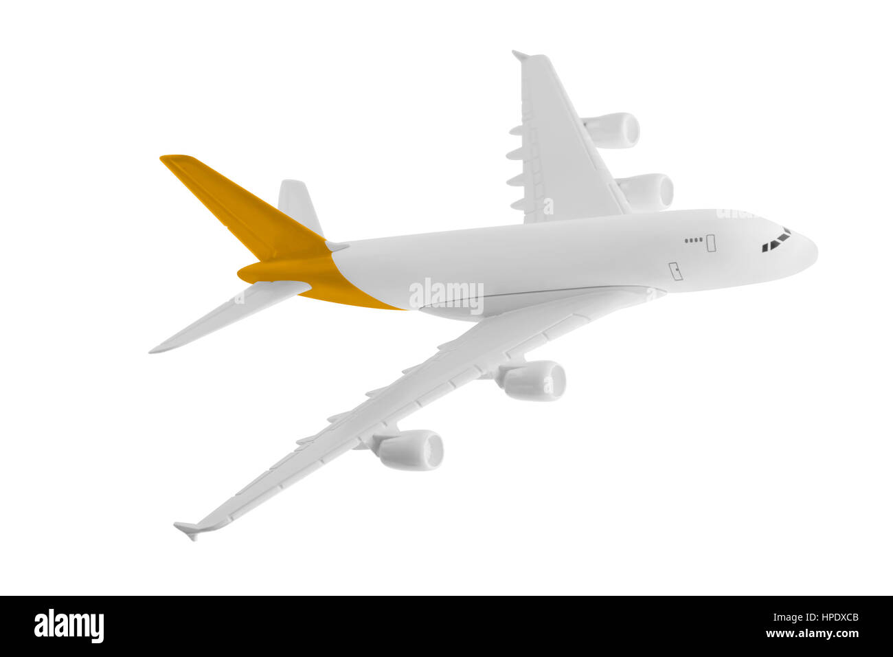 Airplane with yellow color, Isolated on white background Stock Photo ...