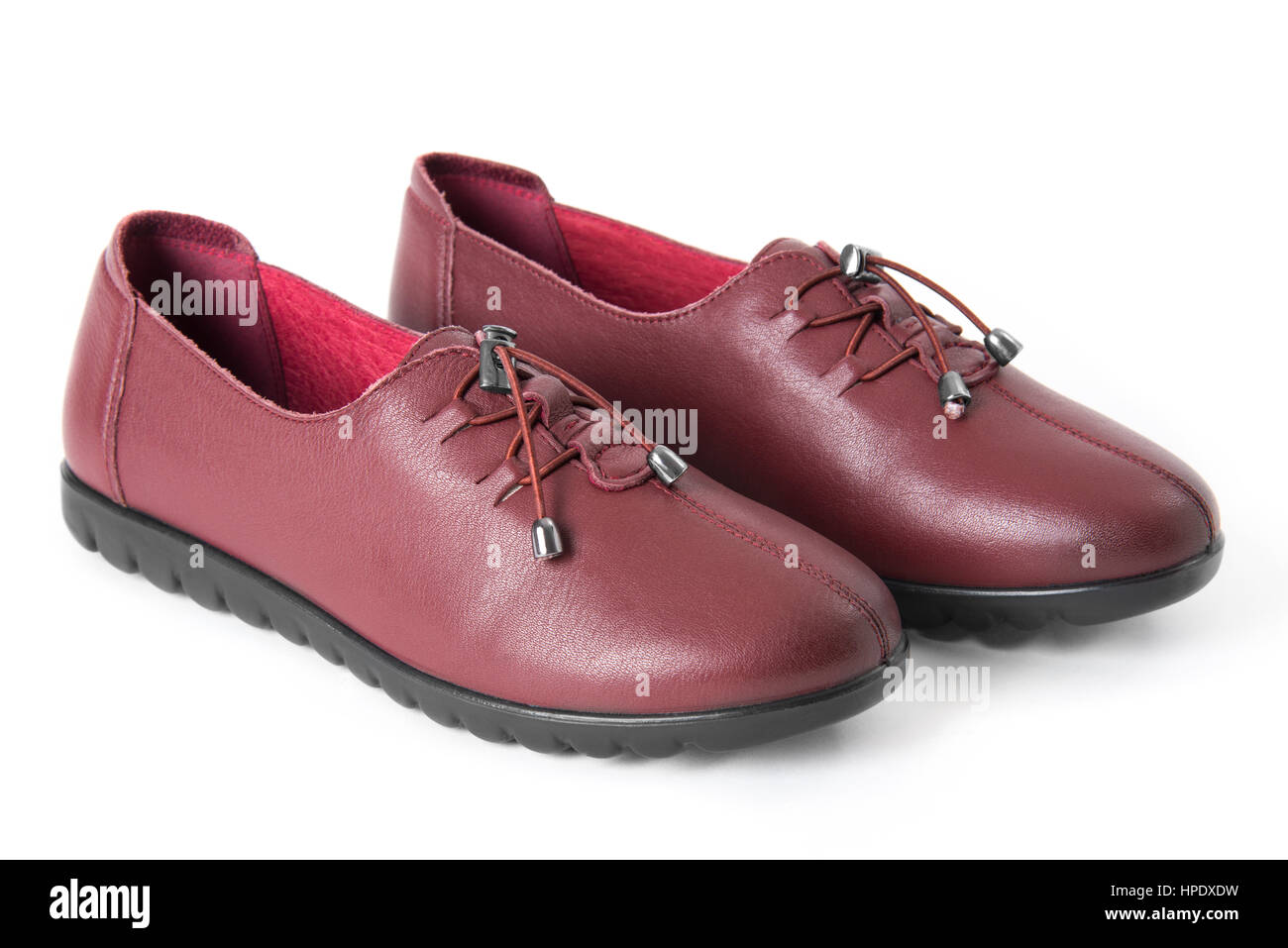 Beautiful vintage Pair of fashion woman leather shoes with side view ...