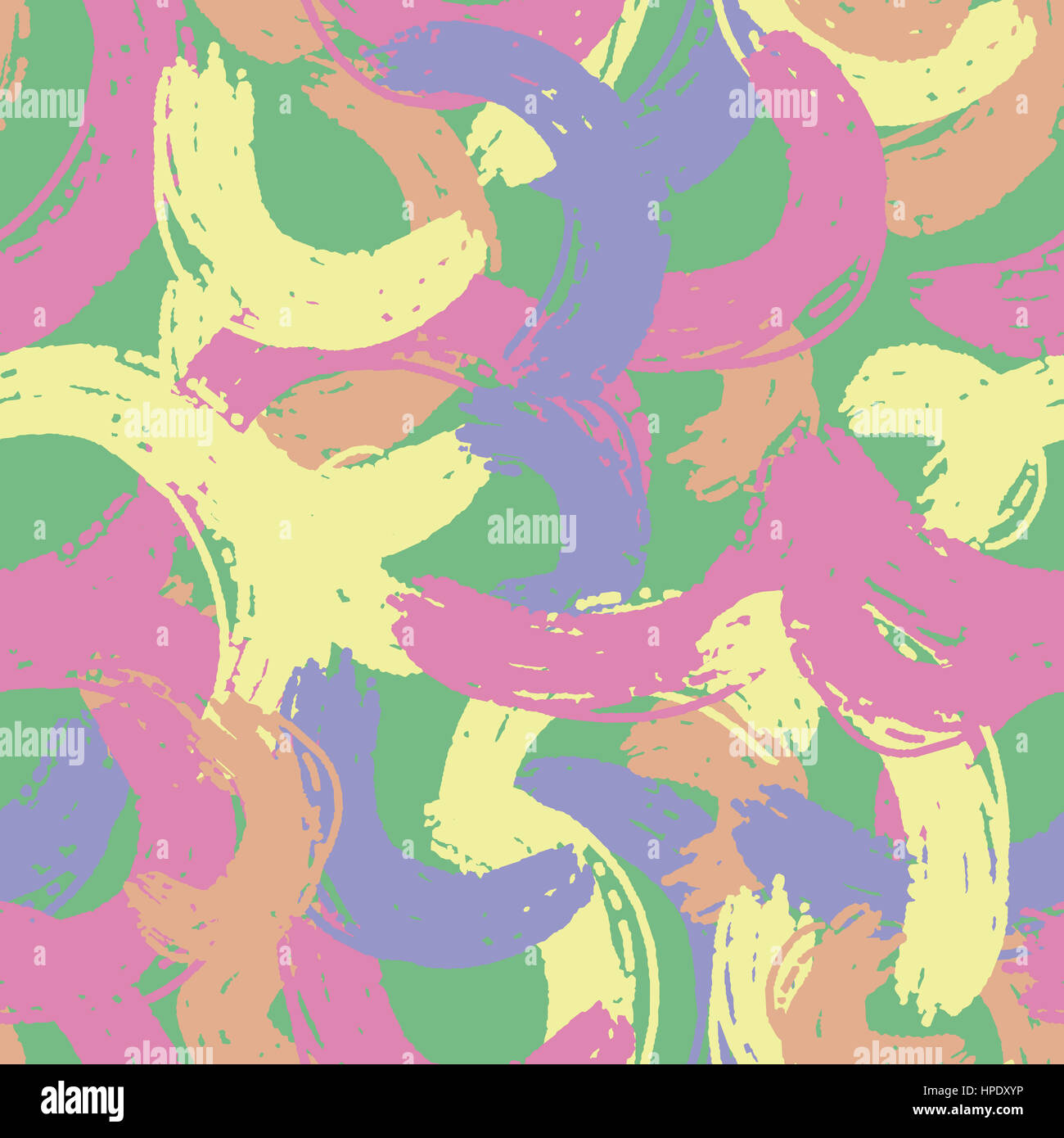 Seamless pattern composed of hand drawn naturalistic brush strokes ...