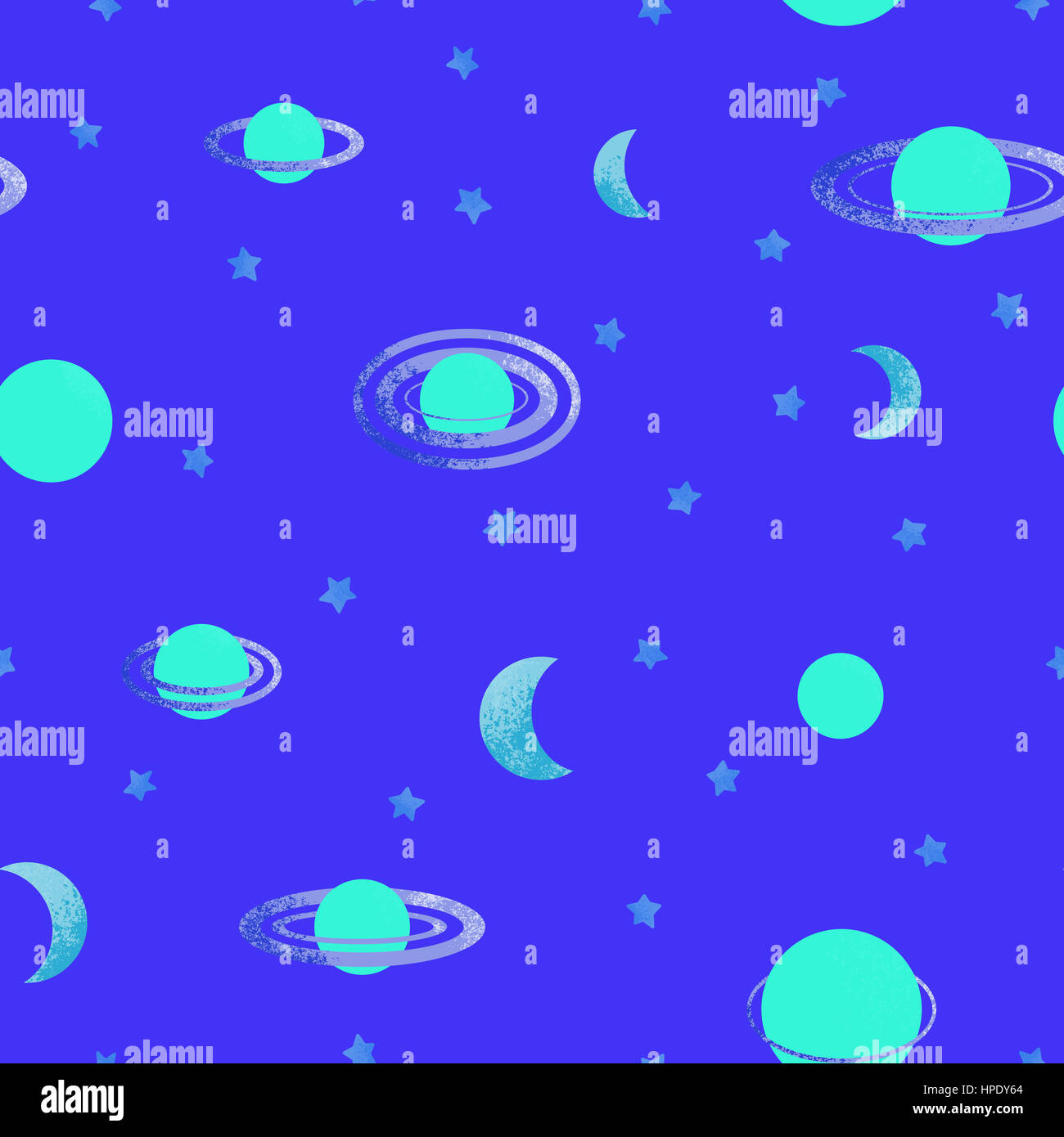 Seamless pattern on cosmic theme Stock Photo - Alamy