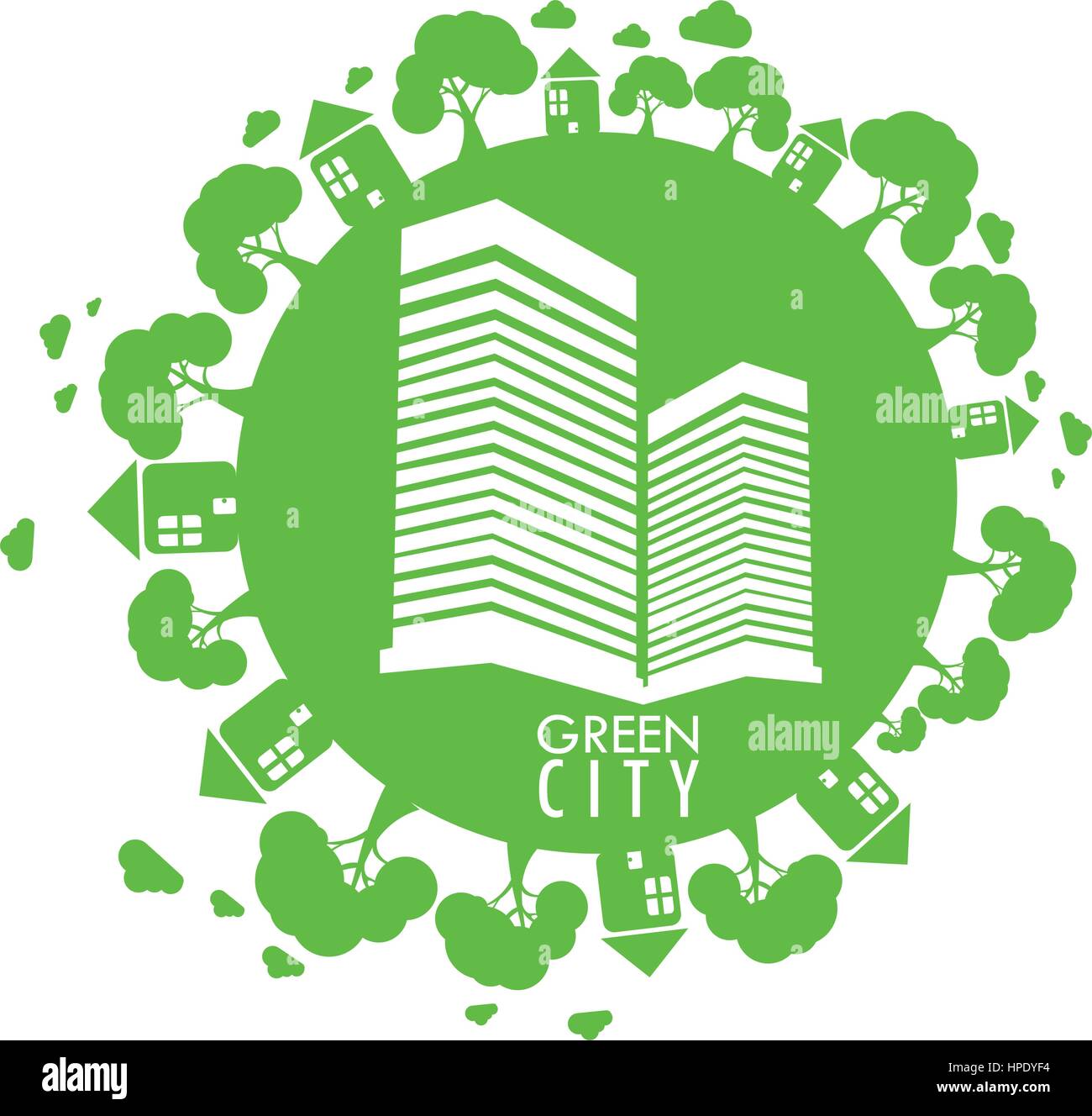 Green city illustration Stock Vector Image & Art - Alamy