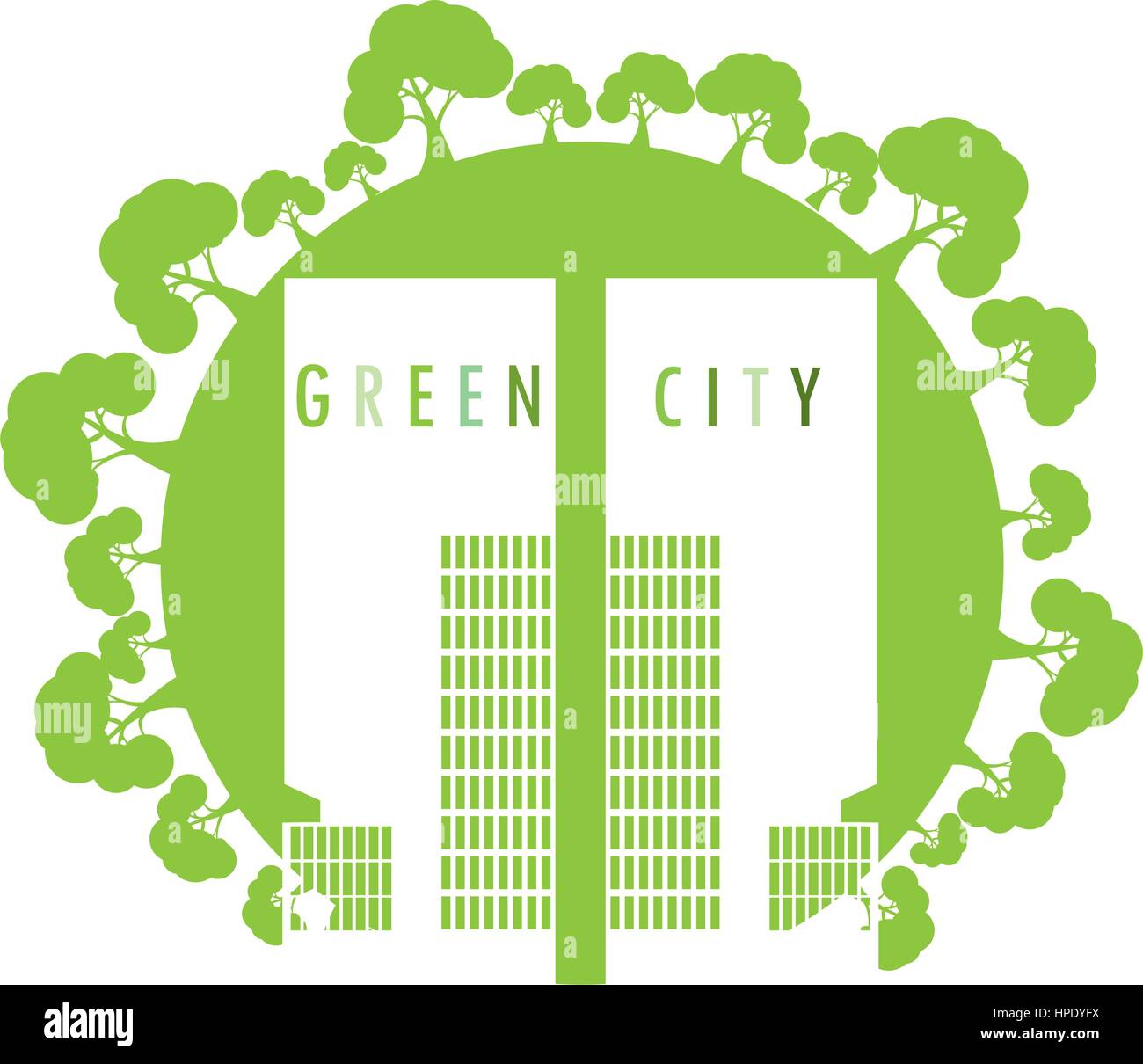 Green city illustration Stock Vector Image & Art - Alamy