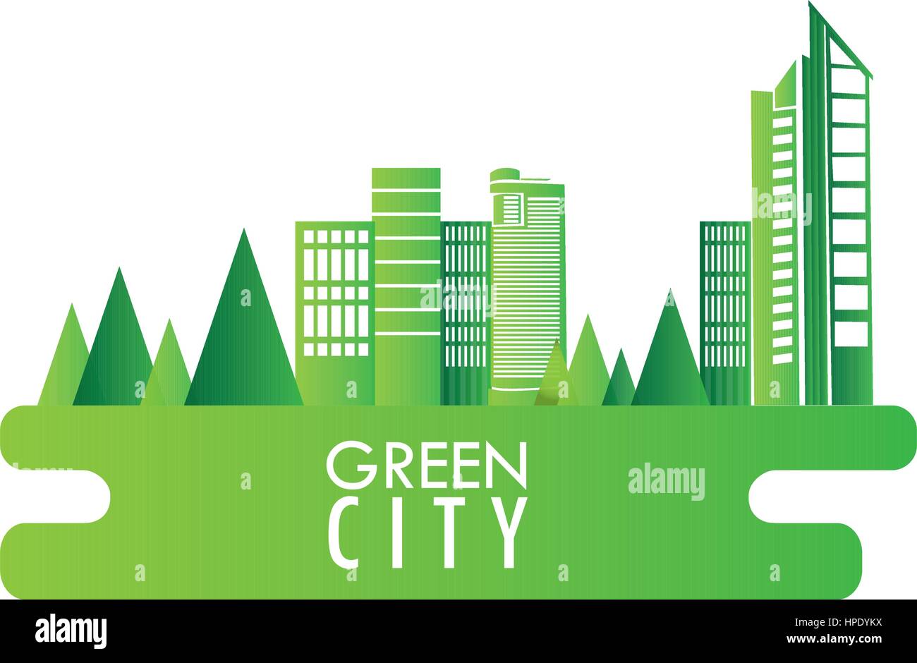 Green city illustration Stock Vector Image & Art - Alamy