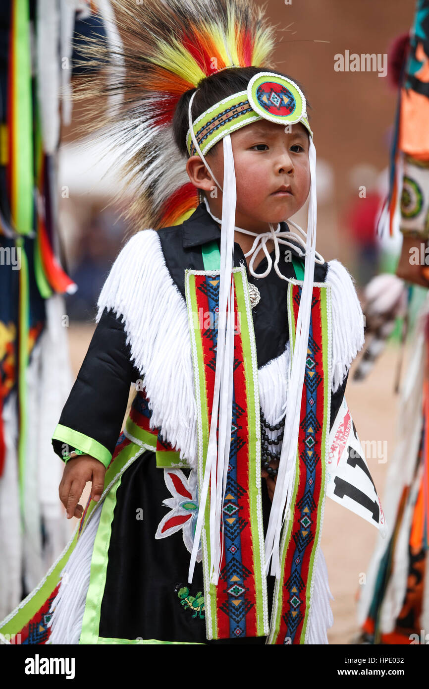 Indian boy dancer, Pow Wow, Gallup Inter-Tribal Ceremonial, New Mexico ...