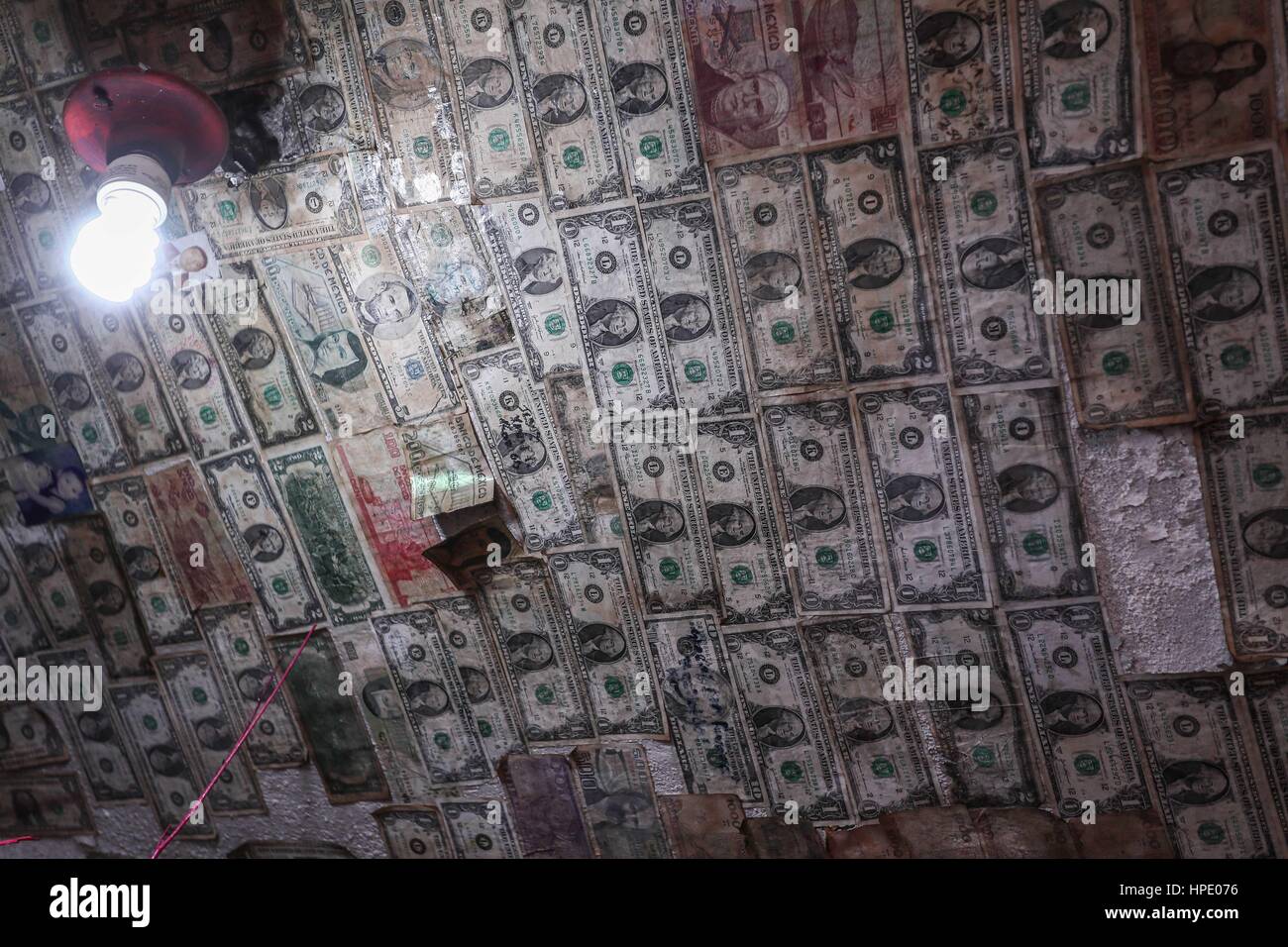 Altar in honor to Jesus Malverde who is venerated as Holy by hitmen and ...