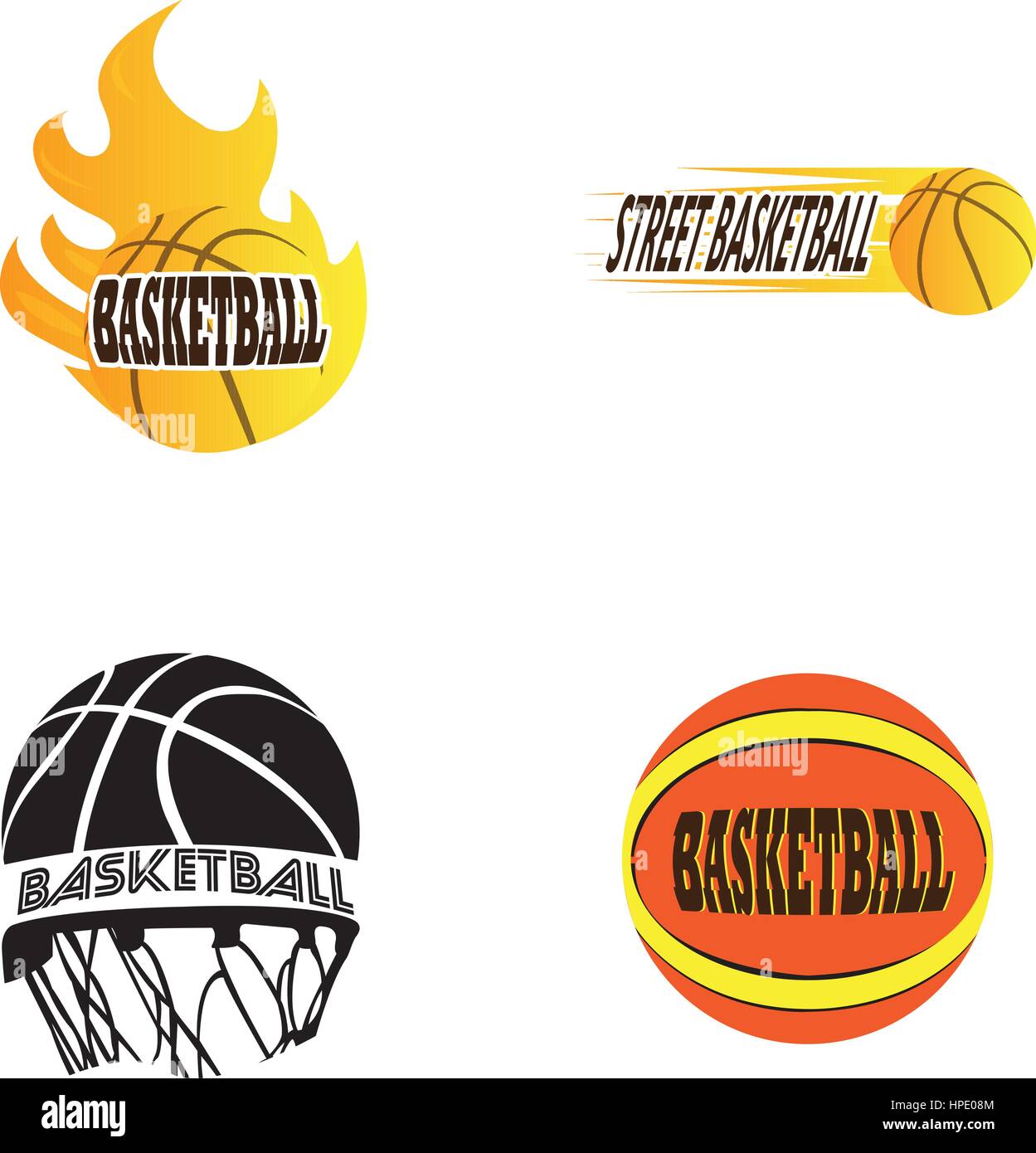 Basketball fire ball logo hi-res stock photography and images - Alamy
